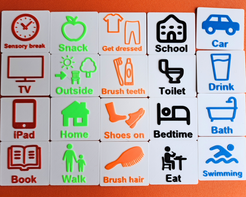 Daily Routine Visual Schedule Bundle - Board with 20 Velcro Tags and T ...